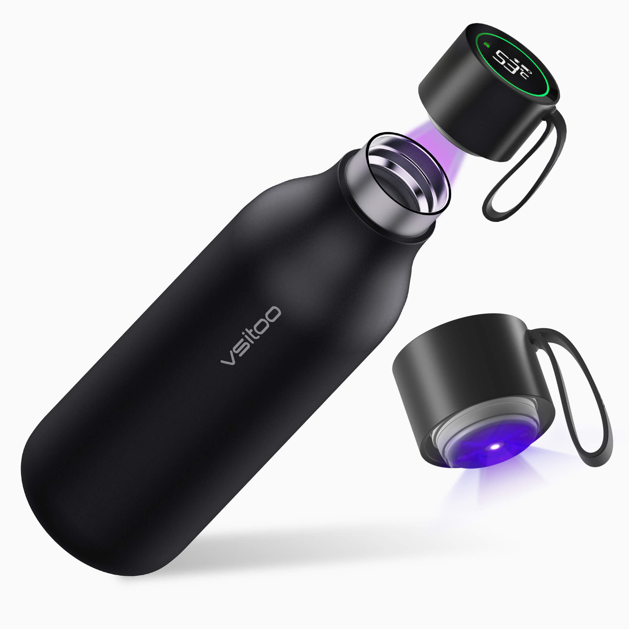 VSITOO SMART UV BOTTLE-S1 Max，BPA-Free, AI Self-Clean, 30-Day Battery.